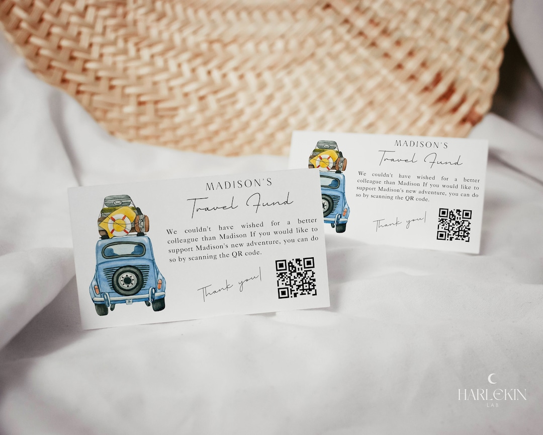 Modern Retirement Celebration QR Code Card Template, DIY Trendy Travel ...