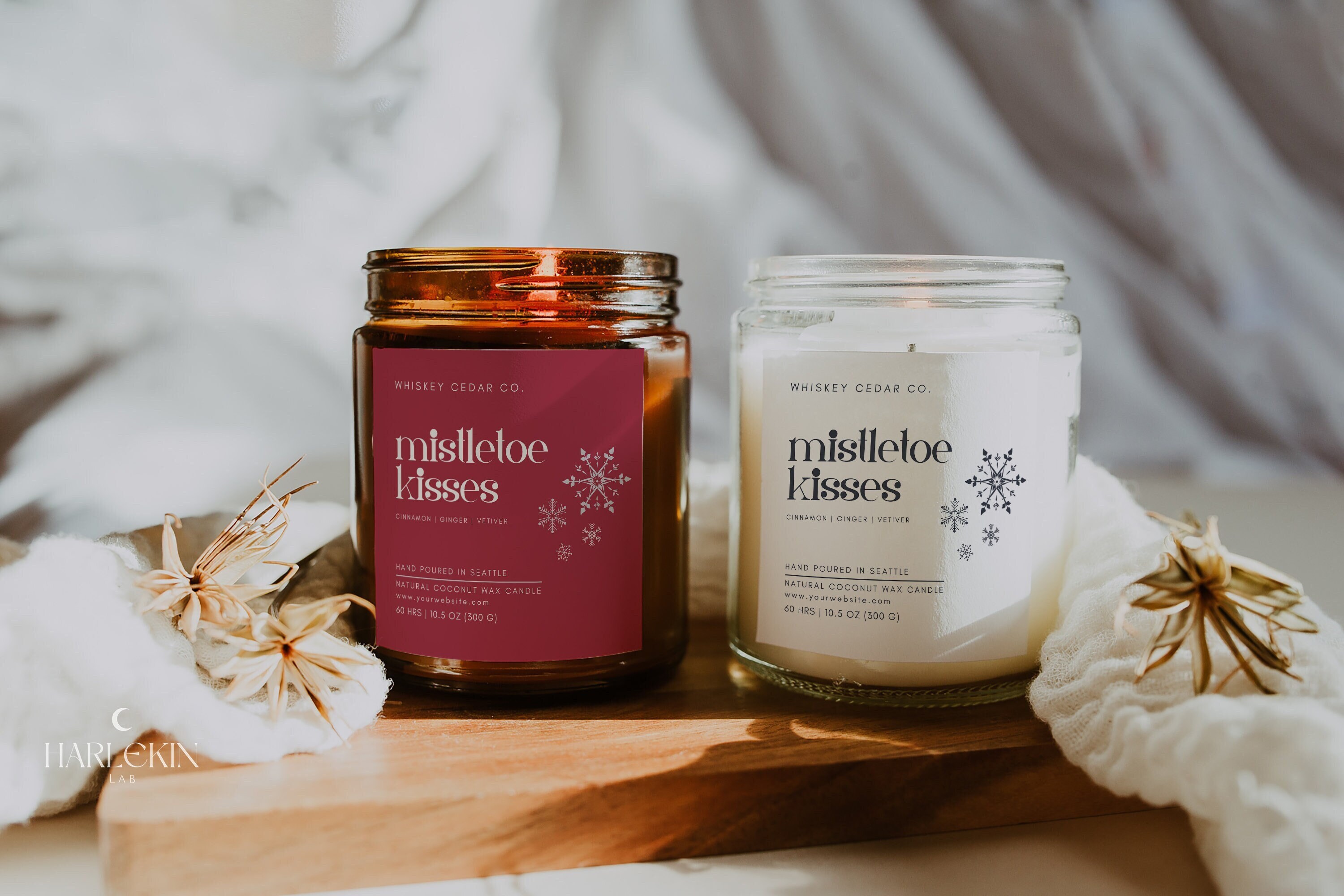 Editable Winter Candle Label Customizable Canva Template DIY - Etsy