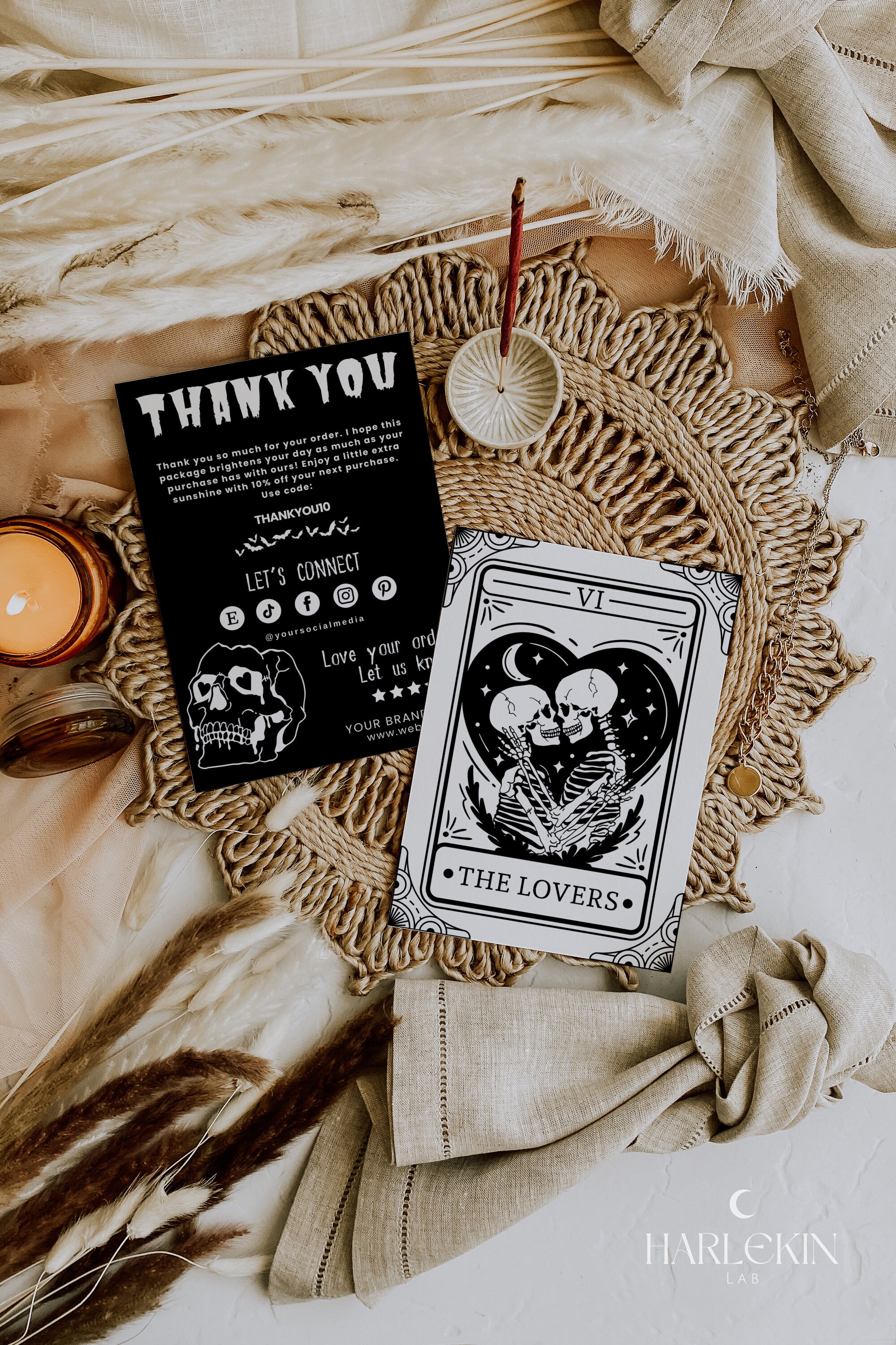 Editable Skeleton Halloween Thank You Card, Customizable Spooky Thanks ...