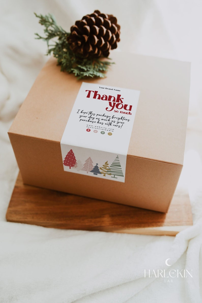 Editable Christmas Box Label Template, Winter Shipping Label Design ...