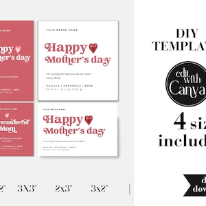 Editable Mothers Day Candle Label, Customizable Canva Template, DIY ...