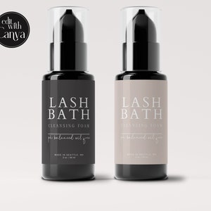 Editable Lash Bath Label Template, DIY Wrap Eyelash Cleanser Foam Label ...