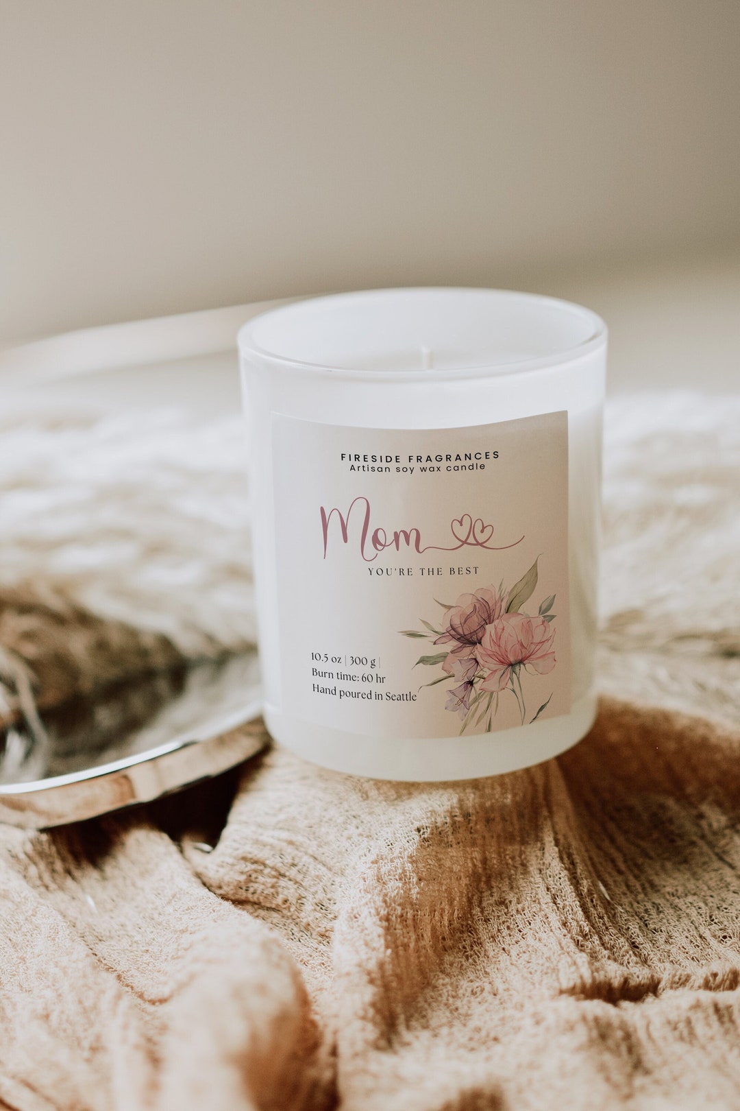 Editable Mothers Day Candle Label, Customizable Canva Template, DIY ...