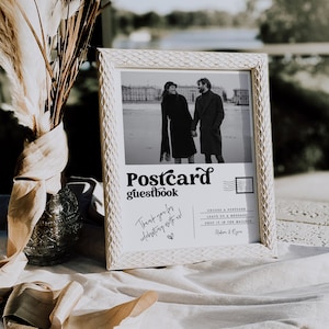 Postcard Guest Book Sign Template, Editable Modern Guest Book Sign ...