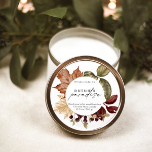 Editable Autumn Candle Label, Customizable Canva Template, DIY Fall ...