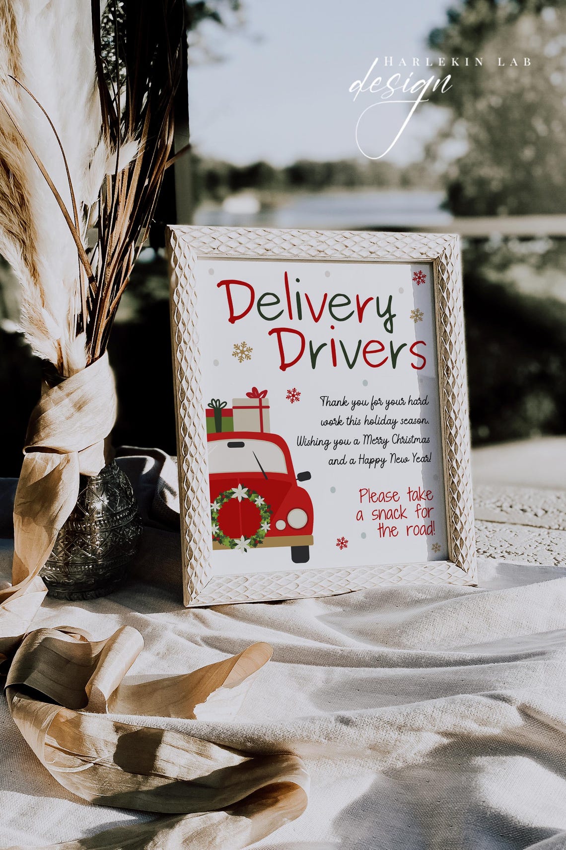 Editable Christmas Delivery Driver Thank You Sign, Holiday Deliver ...