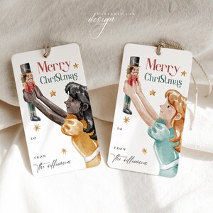 Editable Nutcracker Christmas Gift Tag Template, Instant Download Merry ...