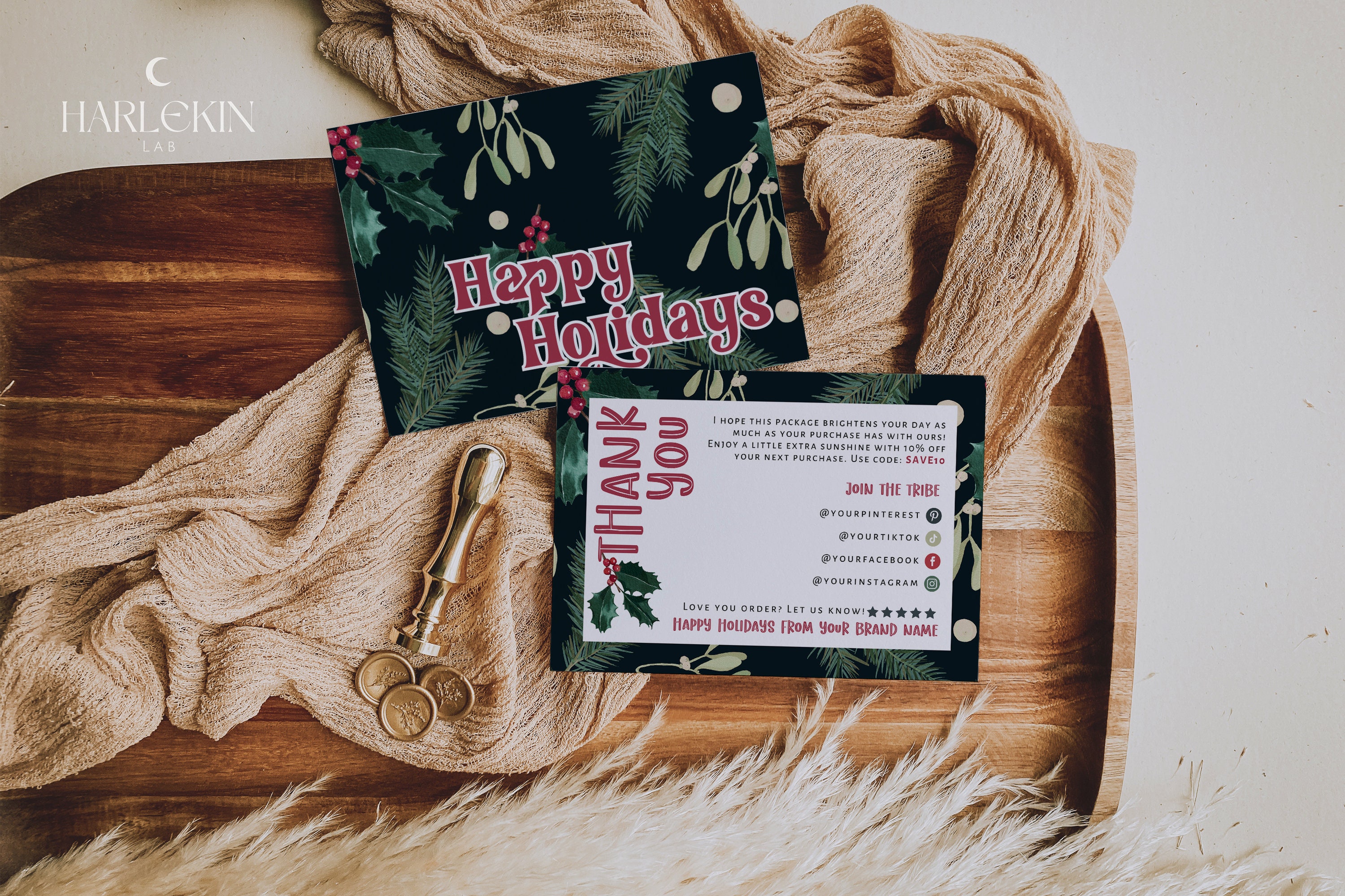 Editable Winter Thank You Card Customizable Thanks Note - Etsy