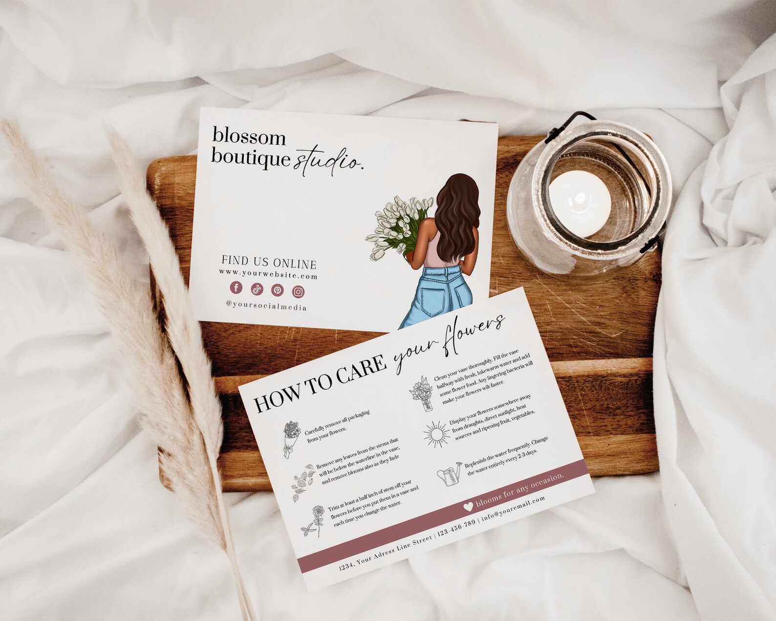 Editable Florist Care Card Template Minimalist Flowers Care - Etsy