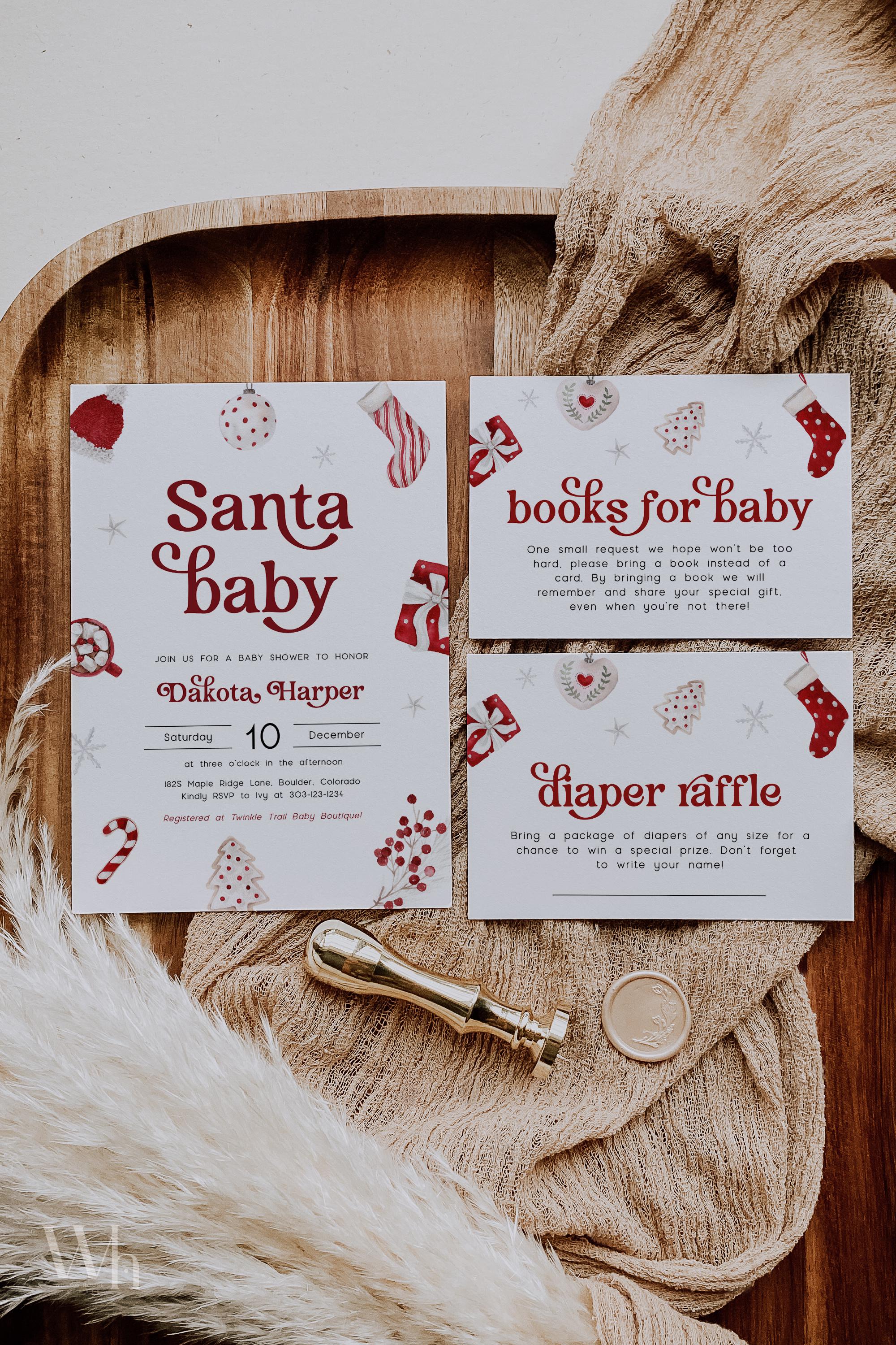 SANTA BABY Shower Invitation Template, Christmas Santa Baby Shower ...