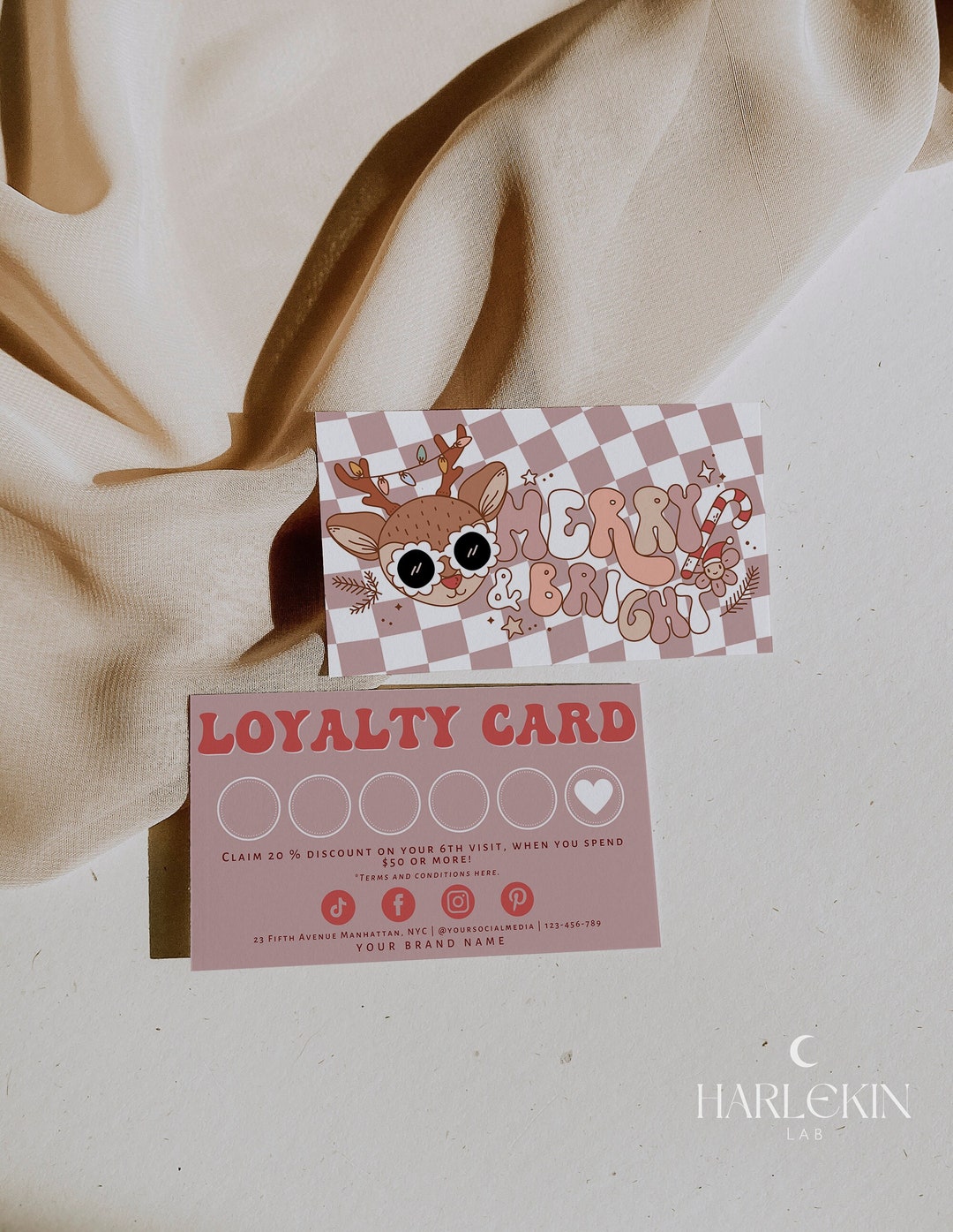 Editable Christmas Loyalty Card Templates, Winter Customer Cards ...