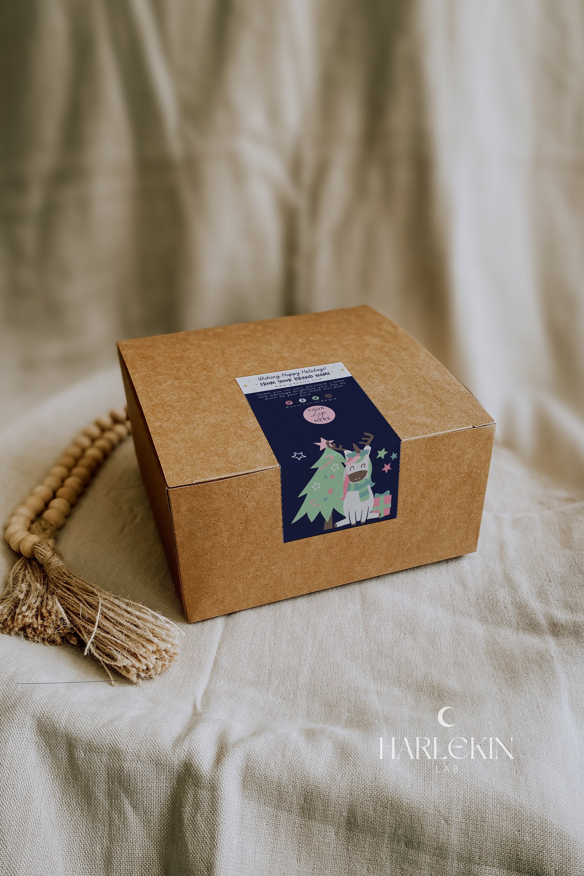 Editable Christmas Box Label Template Winter Shipping Label - Etsy