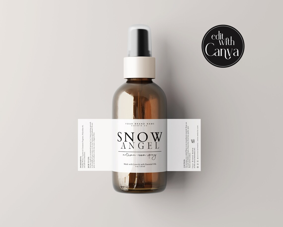 Editable Room Spray Label Template Canva DIY Linen Spray - Etsy Canada