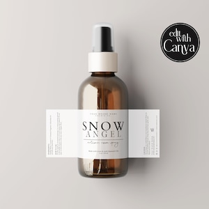 Editable Room Spray Label Template Canva, DIY Linen Spray Bottle Label ...