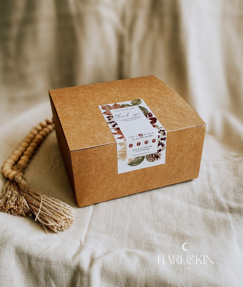 Editable Autumn Box Label Template, Seasonal Shipping Label Design ...