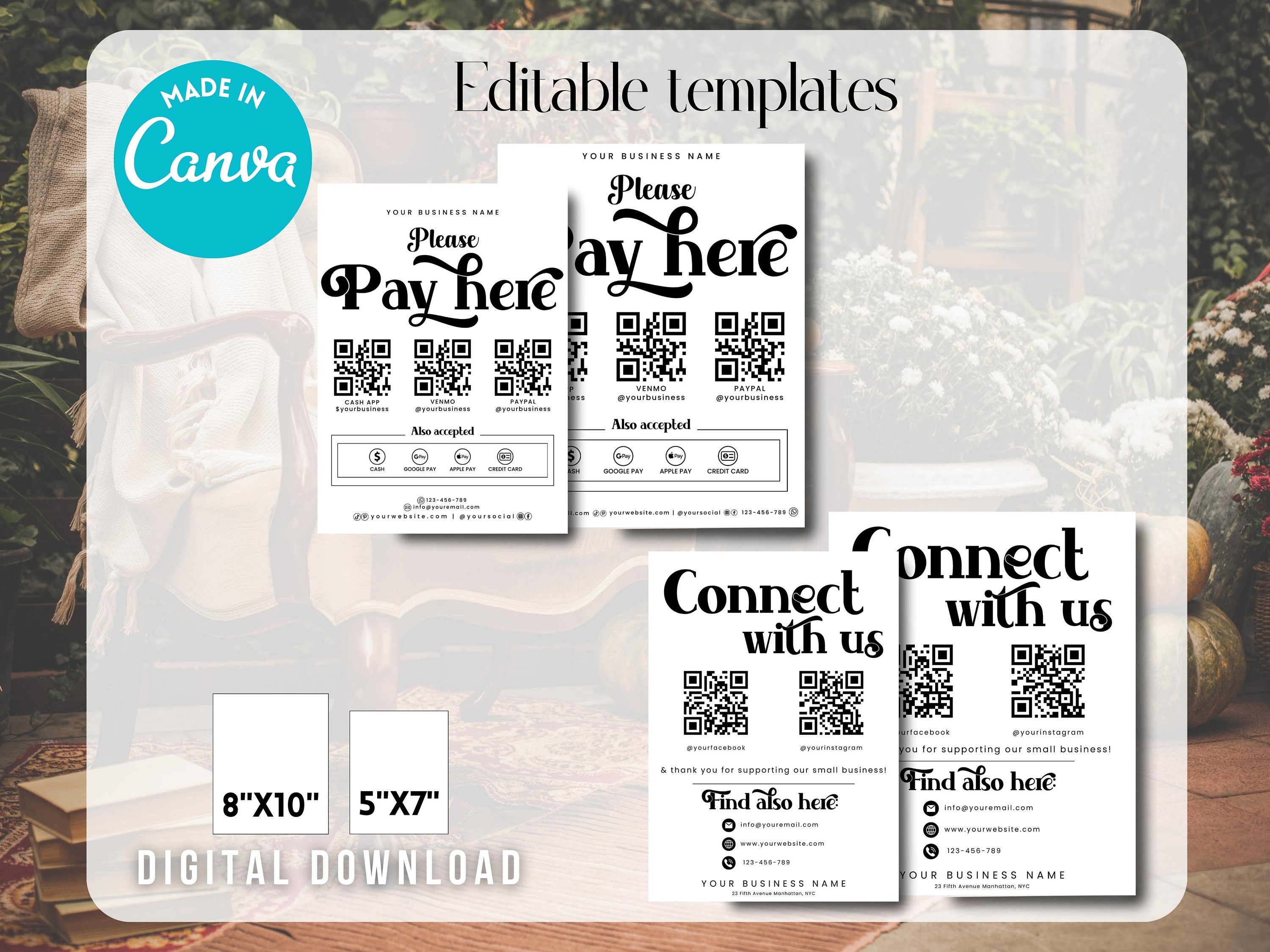 Printable QR Code Sign Customizable Scan to Pay Sign DIY - Etsy