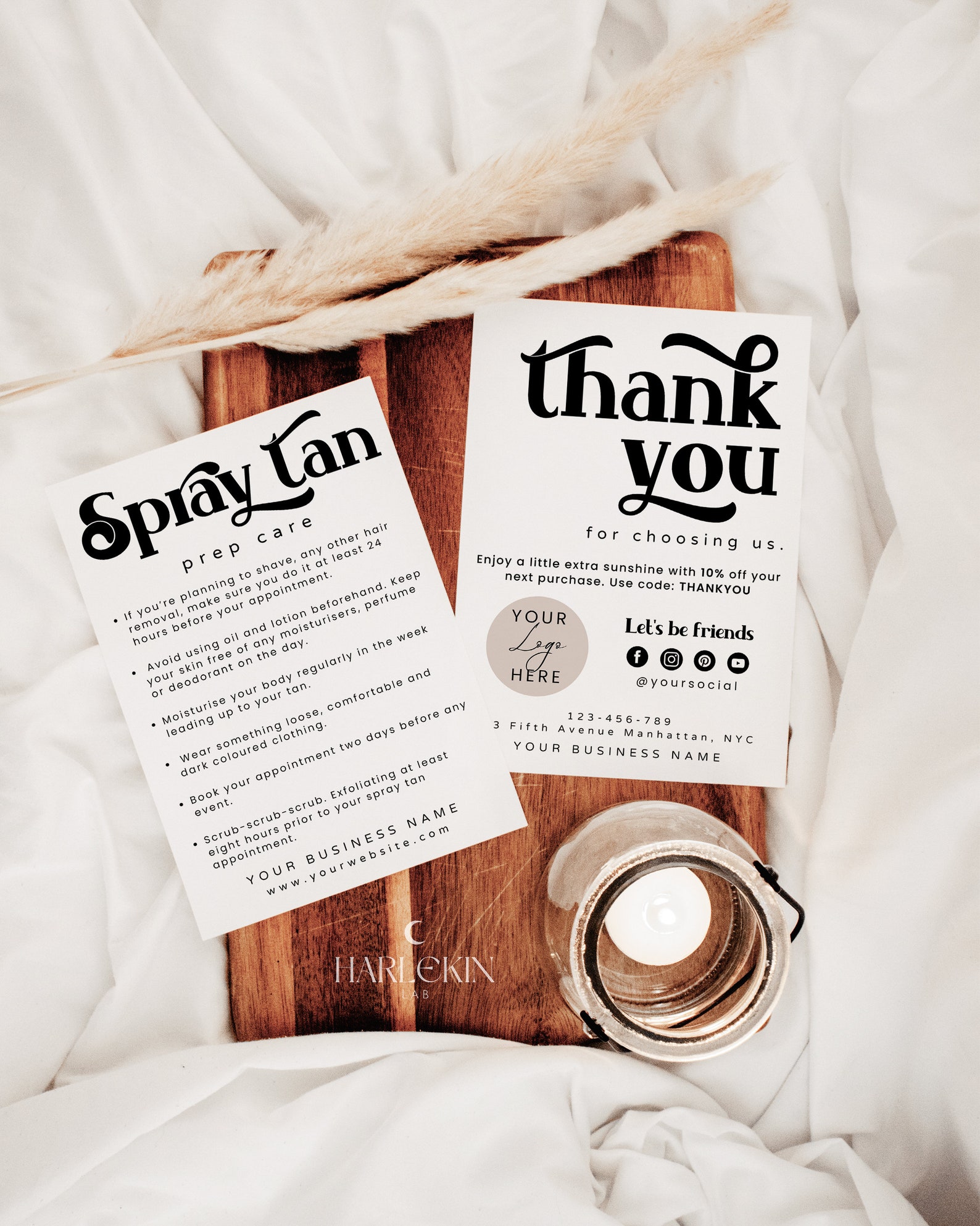 Editable Spray Tan Prep Card Template, DIY Artist Tanning Care Card ...