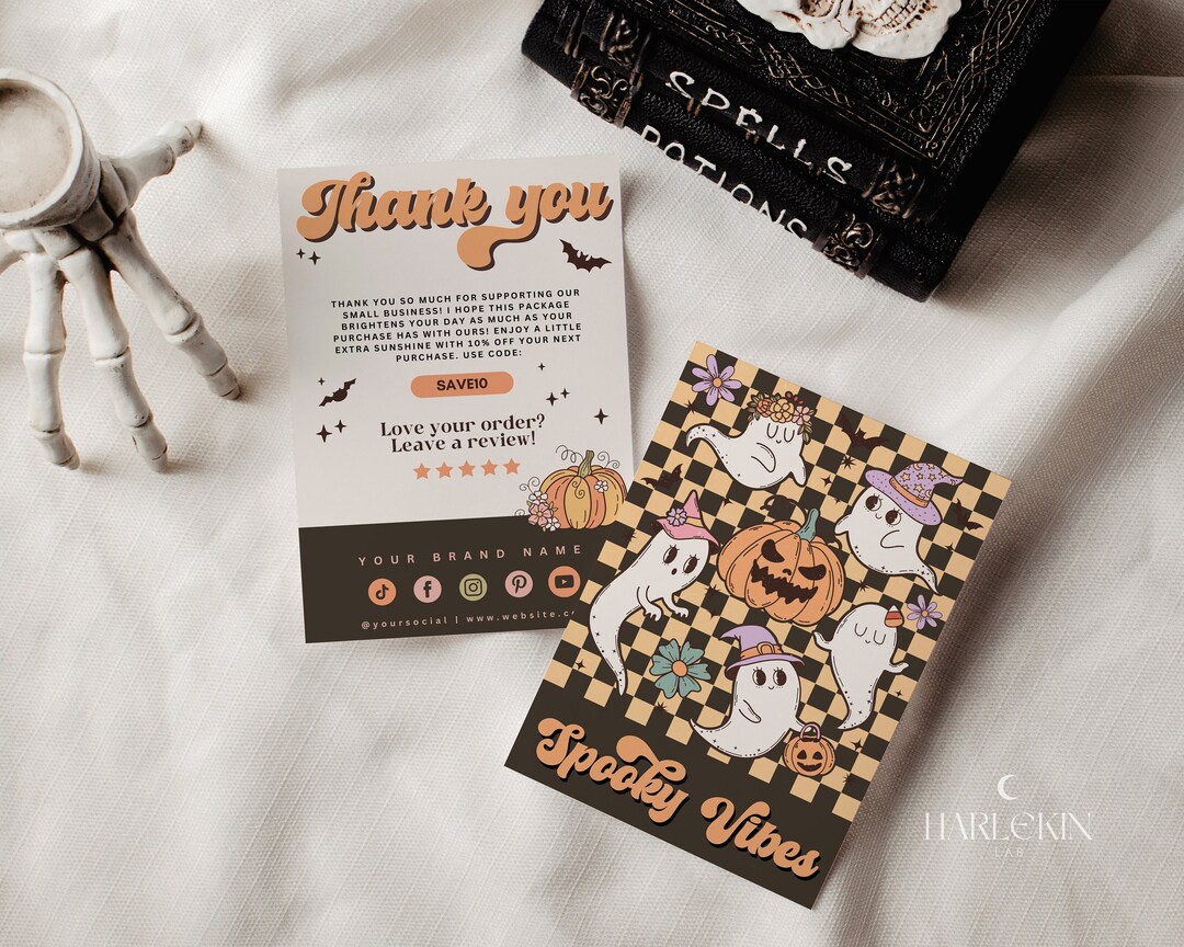 Editable Pumpkin Halloween Thank You Card, Customizable Thanks Note ...