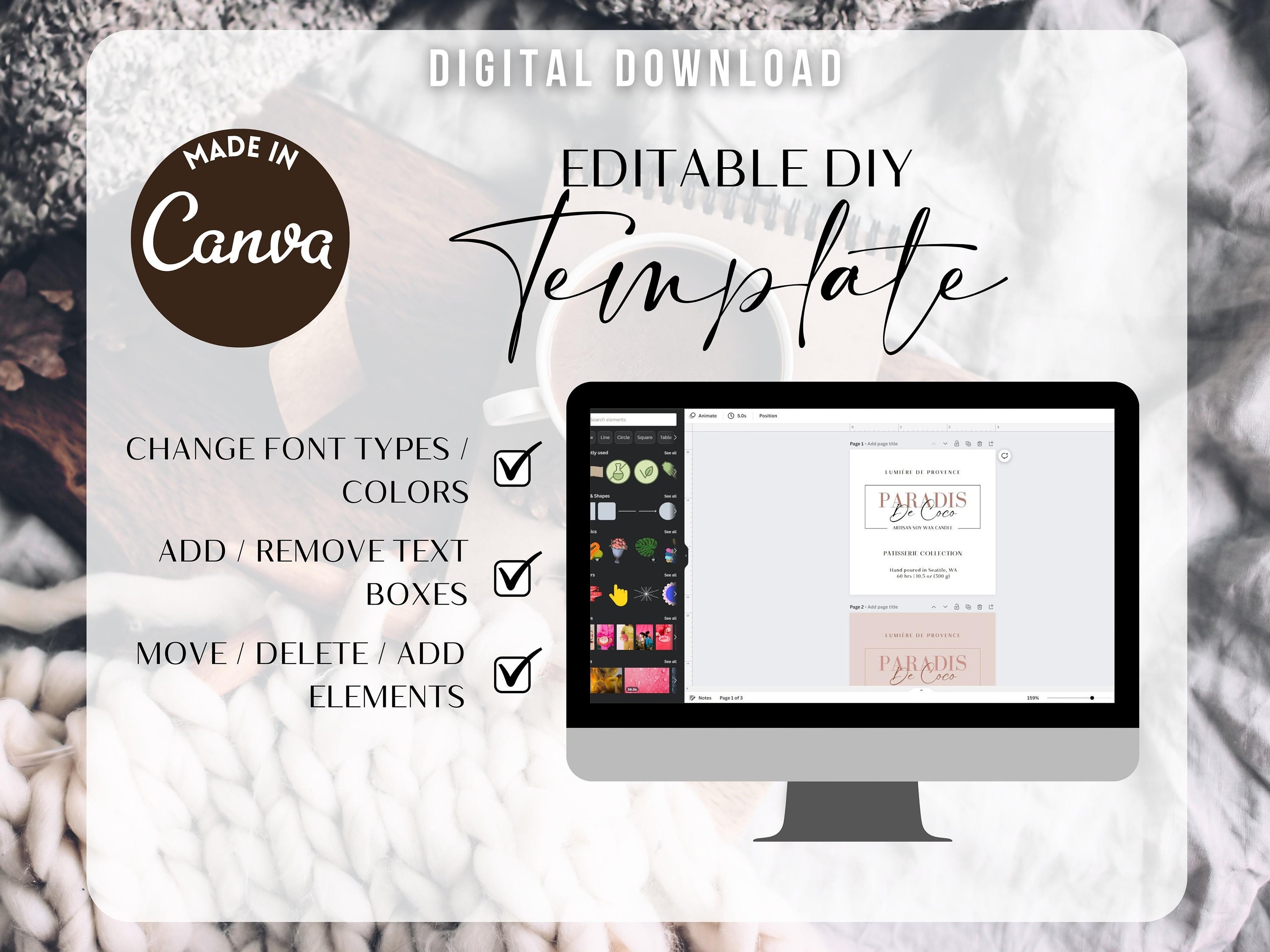 Editable Christmas Box Label Template, Winter Shipping Label Design ...