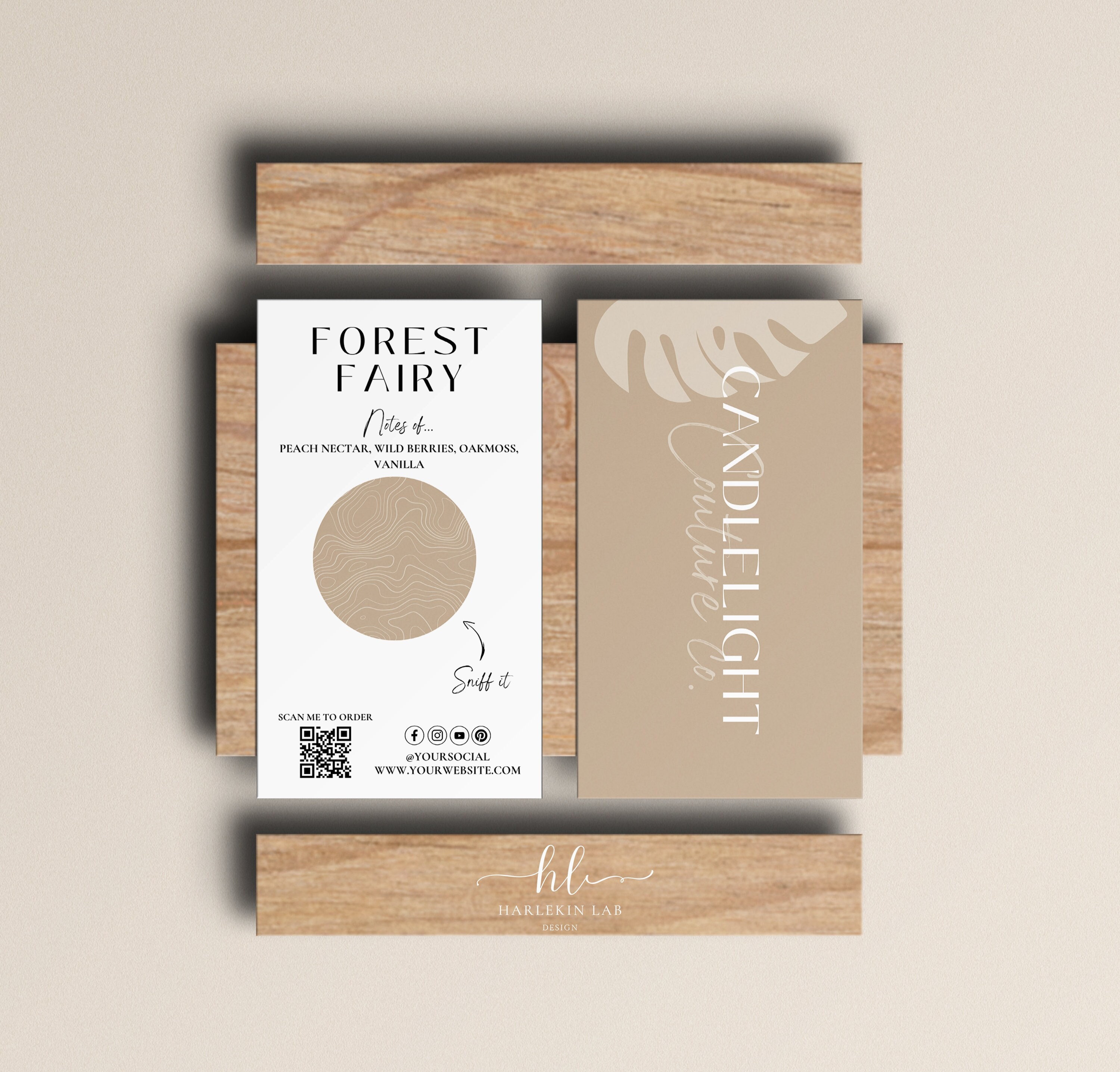 Candle Scent Card Template, Editable Business Tester Card, Wax Melt ...