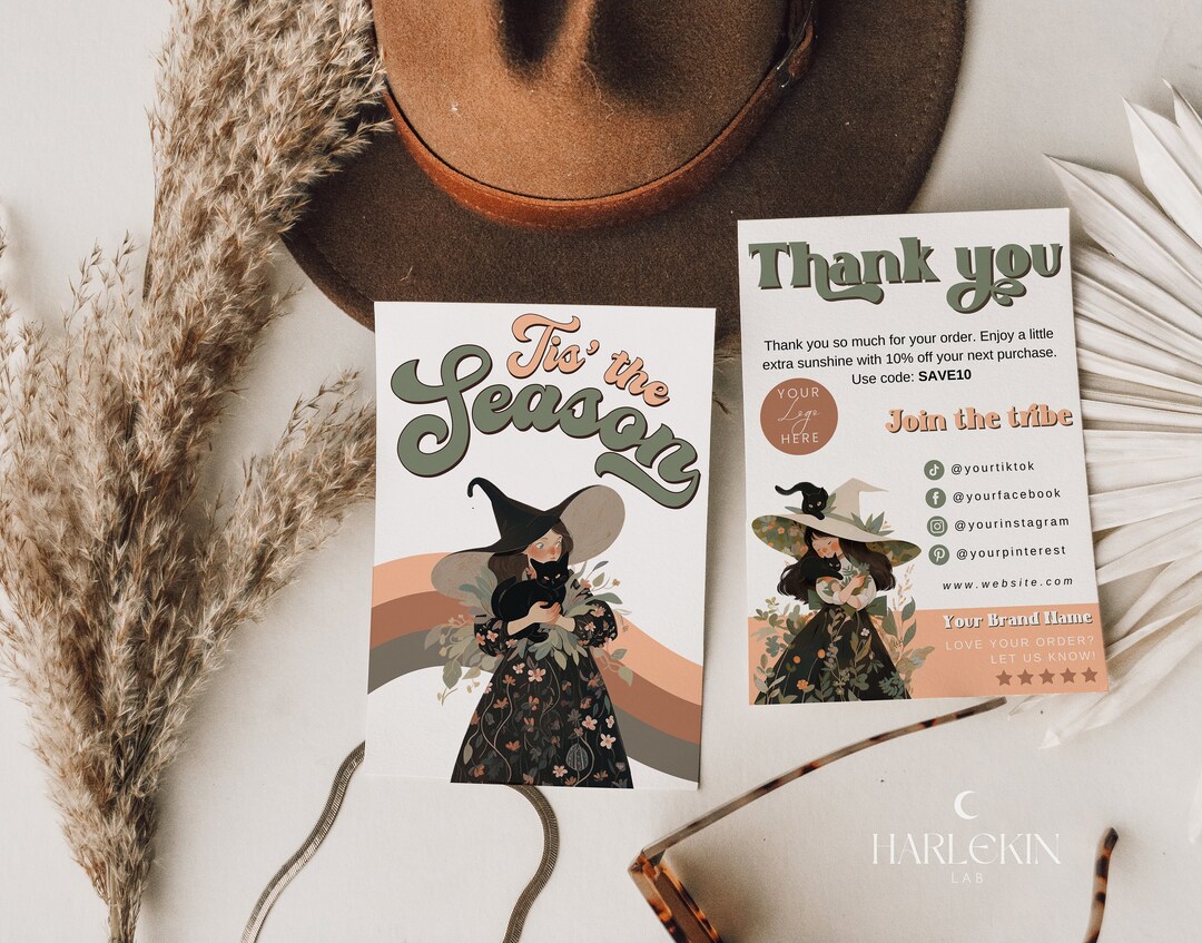 Editable Cute Halloween Thank You Card, Customizable Thanks Note ...