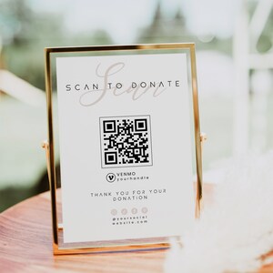 Editable Scan to Donate Sign, DIY QR Code Sign, Cashapp Paypal Scan to ...