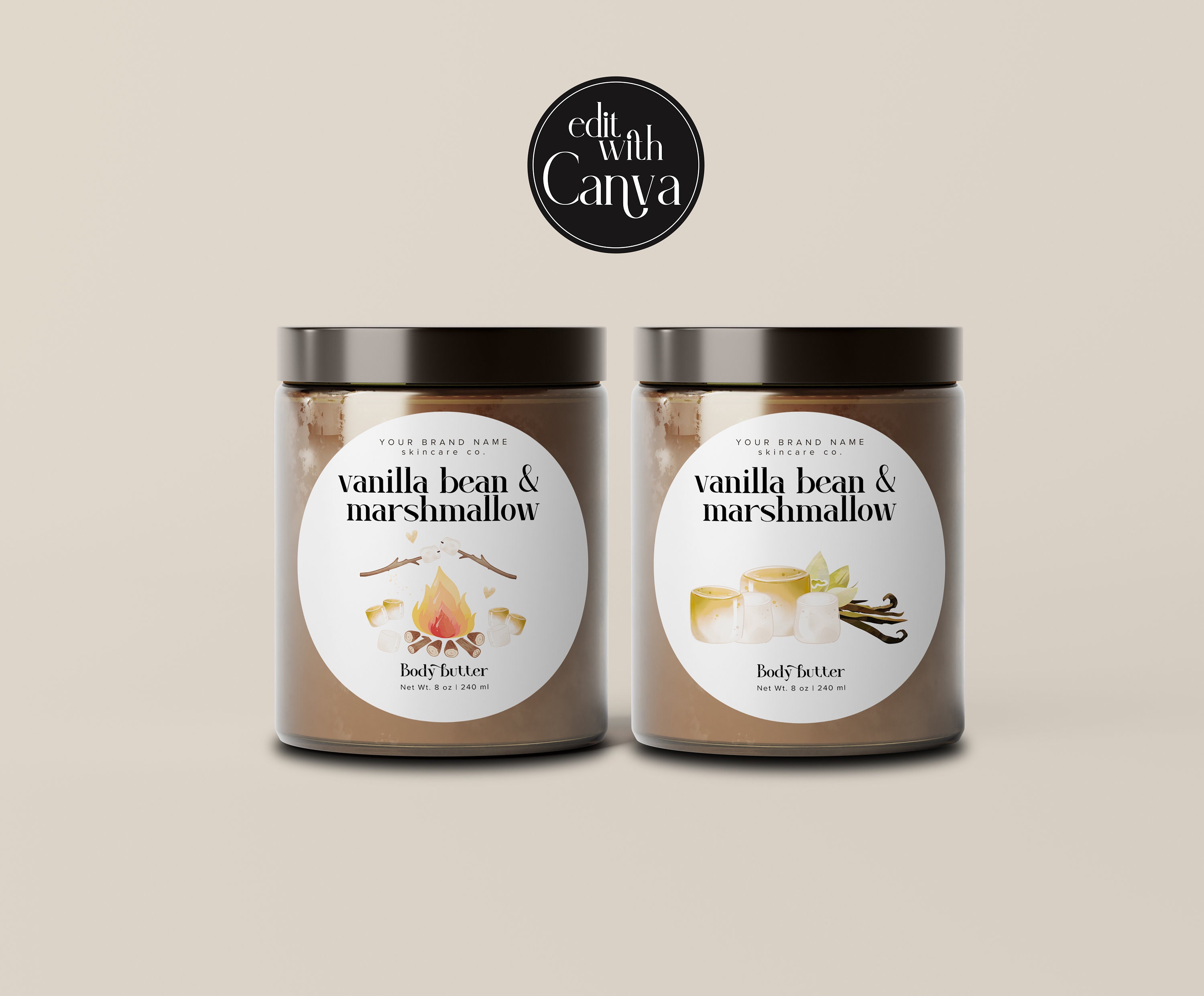 Editable Whipped Body Butter Label, DIY Body Butter Canva Template ...