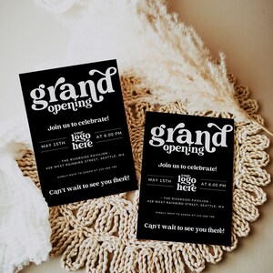 Trendy Grand Opening Business Invitation Template, DIY Modern Special ...