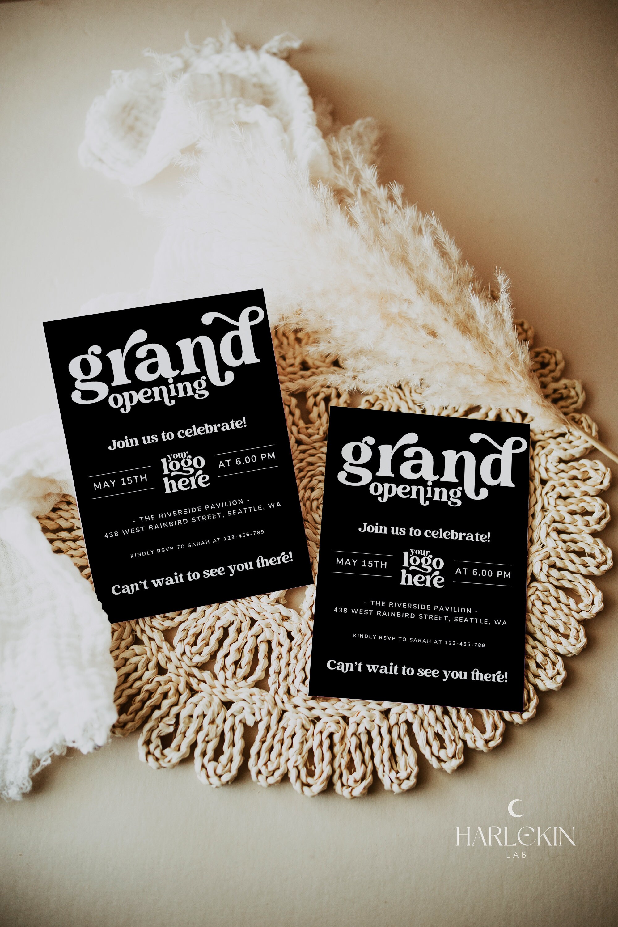 Trendy Grand Opening Business Invitation Template, DIY Modern Special ...