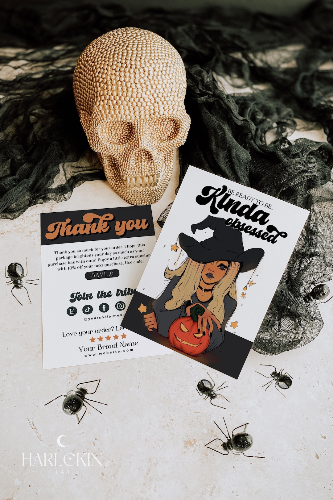 Editable Witch Halloween Thank You Card, Customizable Thanks Note ...