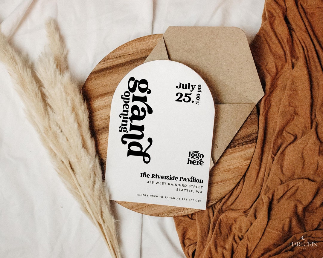 Arch Grand Opening Business Invitation Template, DIY Minimalist Special ...