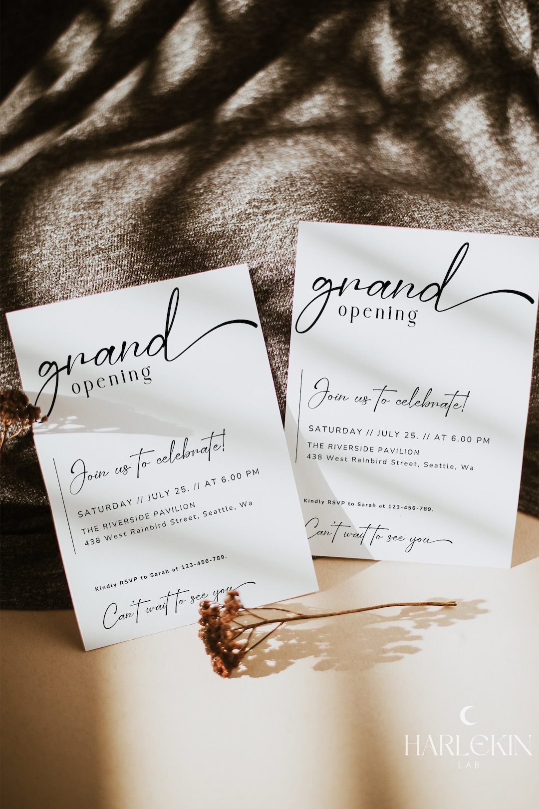 Modern Grand Opening Business Invitation, DIY Minimalist Special Event ...