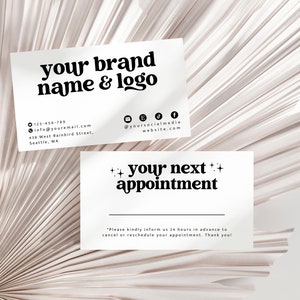 Editable Appointment Card Template, DIY Appt Business Card Design ...