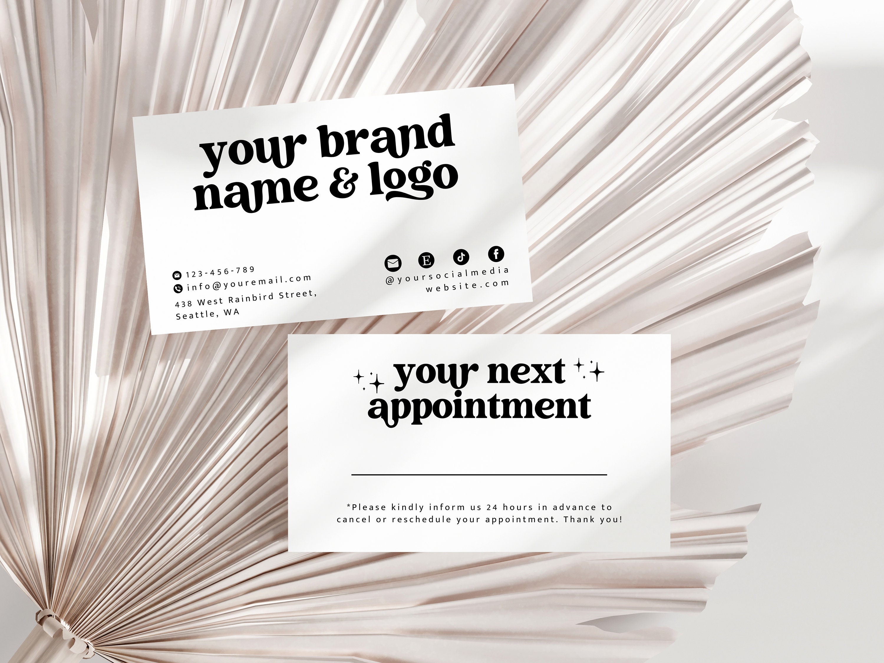 Editable Appointment Card Template, DIY Appt Business Card Design ...
