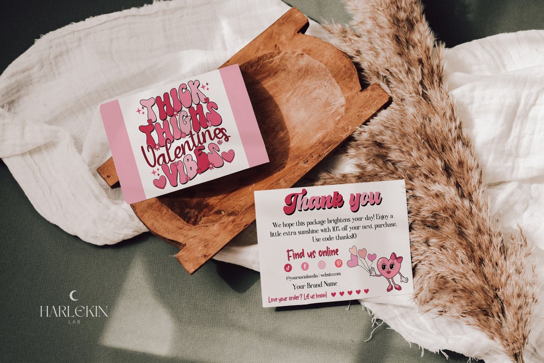 Editable Valentine Thank You Card, DIY Thanks Note, Small Business ...