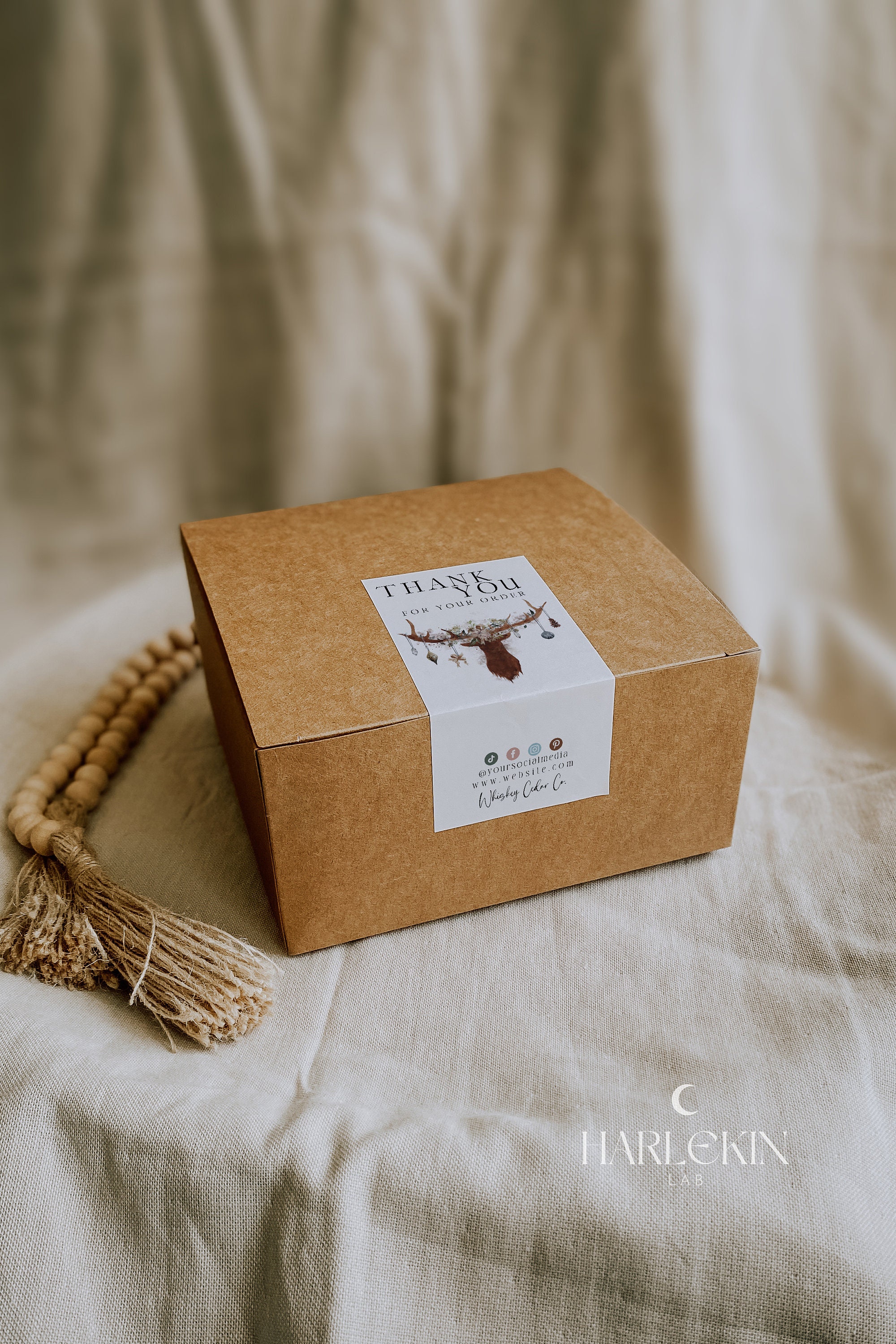 Editable Winter Box Label Template, Christmas Shipping Label Design ...