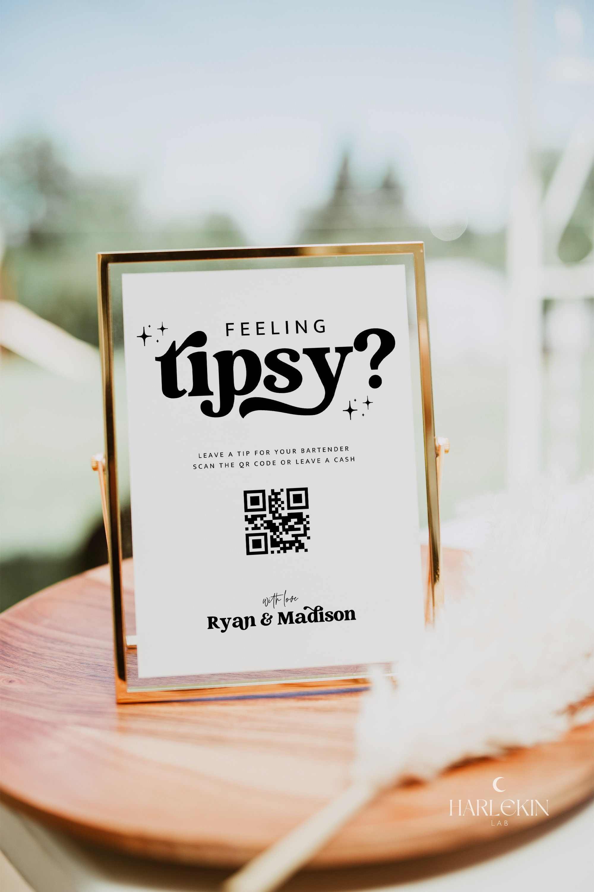 Editable Feeling Tipsy Sign Template, Modern Tip Your Bartender Sign ...