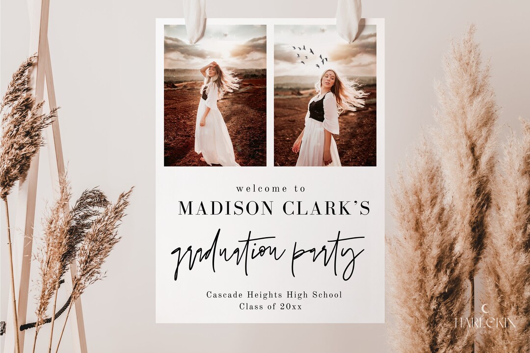Editable Graduation Party Welcome Sign, DIY Photo Graduation Welcome ...
