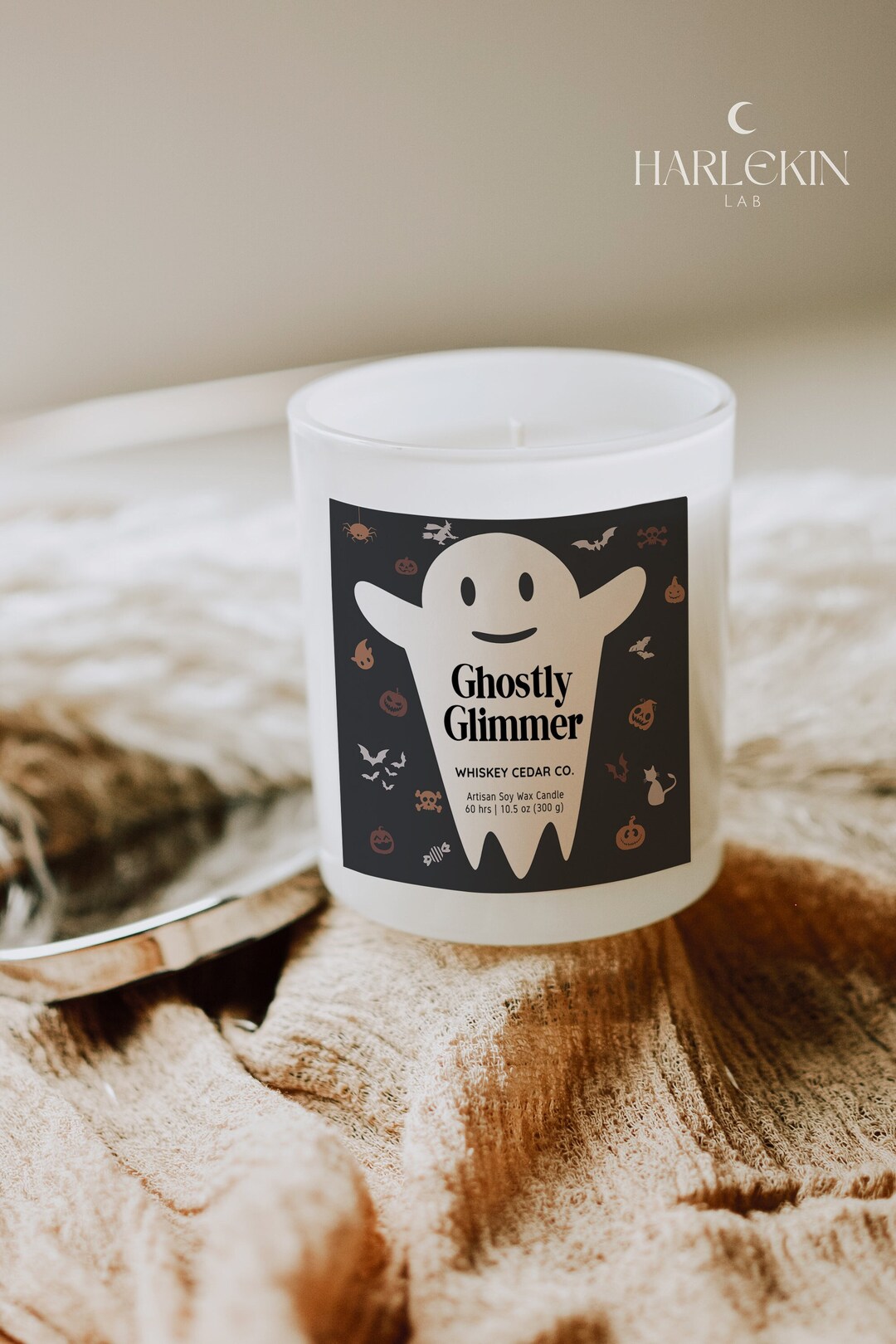 Halloween Candle Label Set, Customizable Canva Template, DIY Business ...