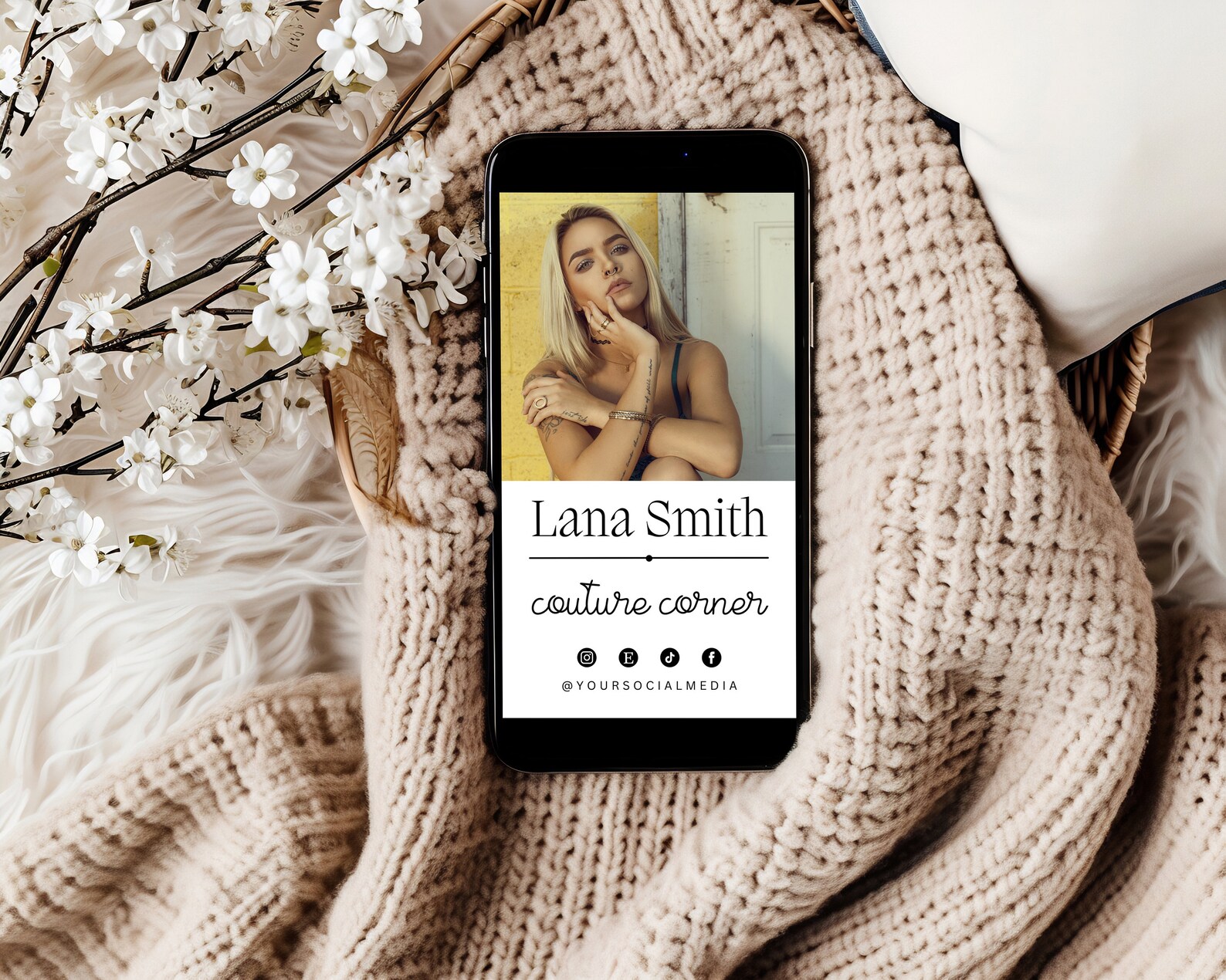 Editable Minimalist Photo Business Card With QR Code, Modern Name Card ...