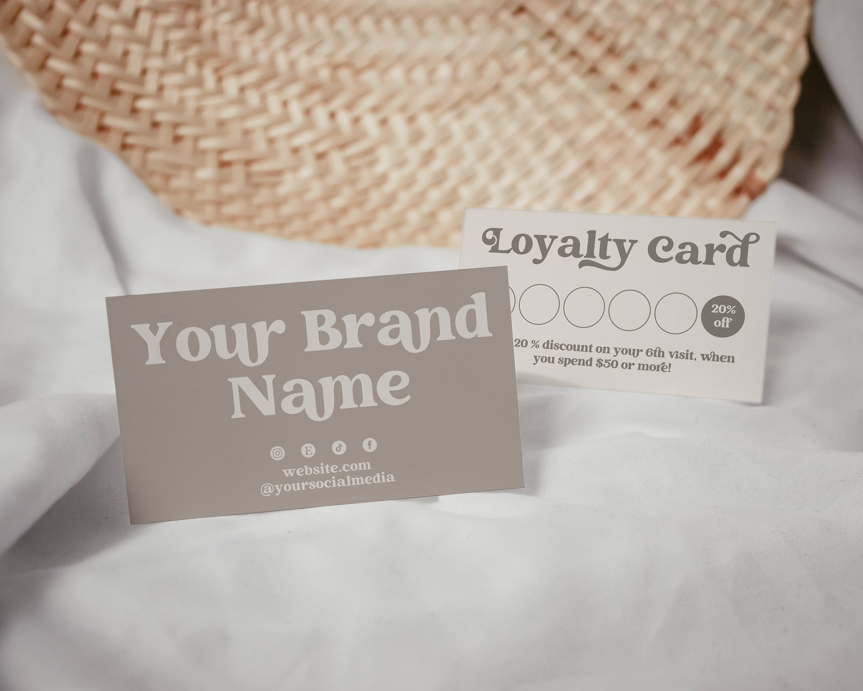 Editable Loyalty Card Template, Modern Customer Card, Printable Rewards ...