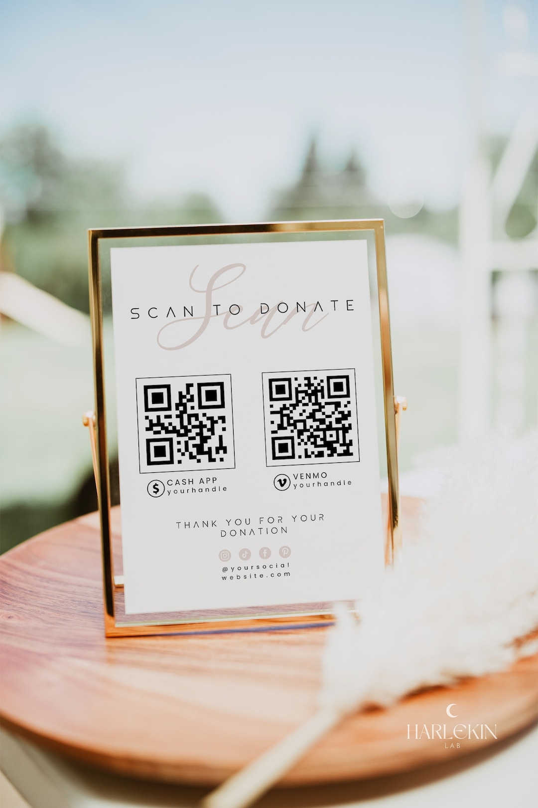 Editable Scan to Donate Sign, DIY QR Code Sign, Cashapp Paypal Scan to ...