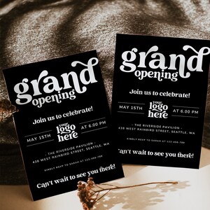Trendy Grand Opening Business Invitation Template, DIY Modern Special ...