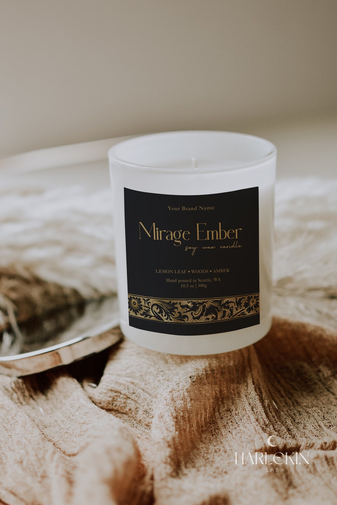 Editable Celestial Candle Label, Canva Template With Dragon, DIY ...
