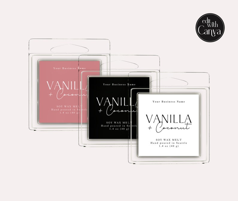 Editable Mini Wax Melt Sampler Label, DIY 1 Oz Wax Cube Sticker ...