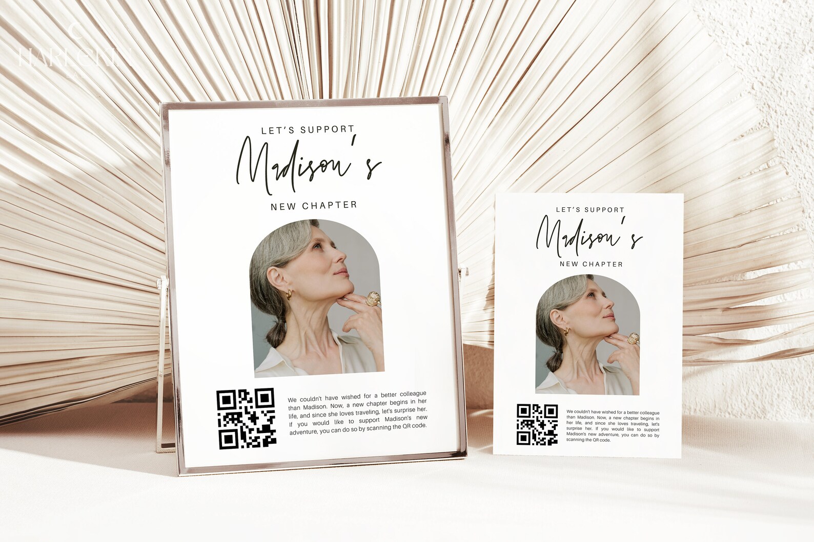 Modern Photo Retirement Celebration QR Code Sign Template, DIY Trendy ...