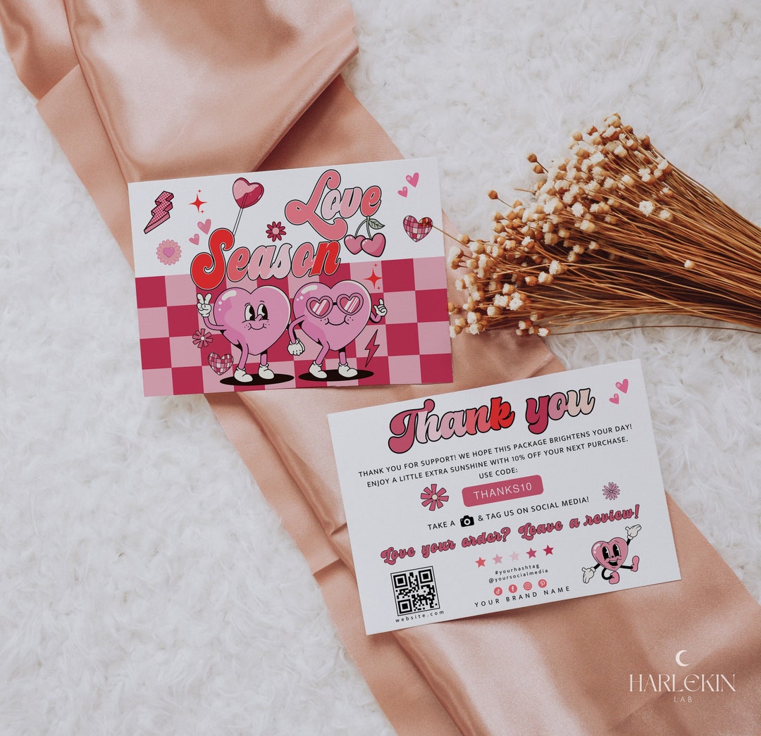 Editable Valentine Thank You Card, DIY Thanks Note, Small Business ...