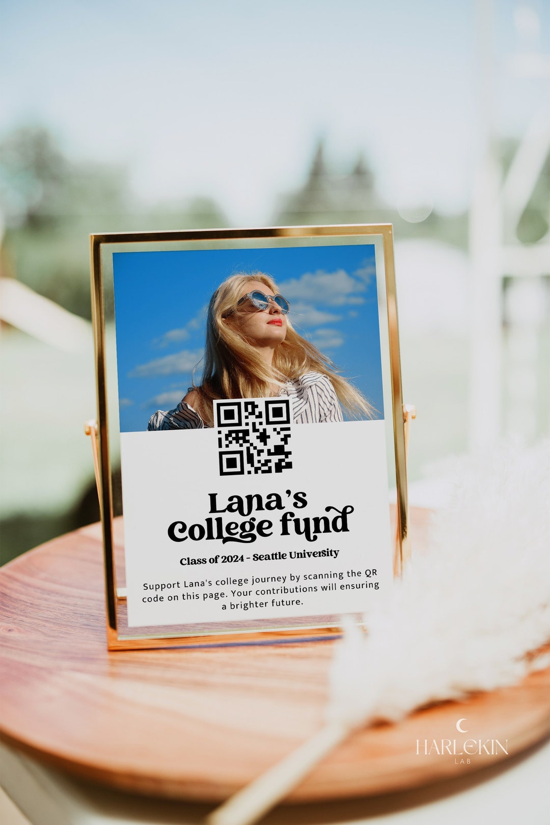 Editable College Fund Sign Template, DIY Grad Party QR Code Sign, Venmo ...