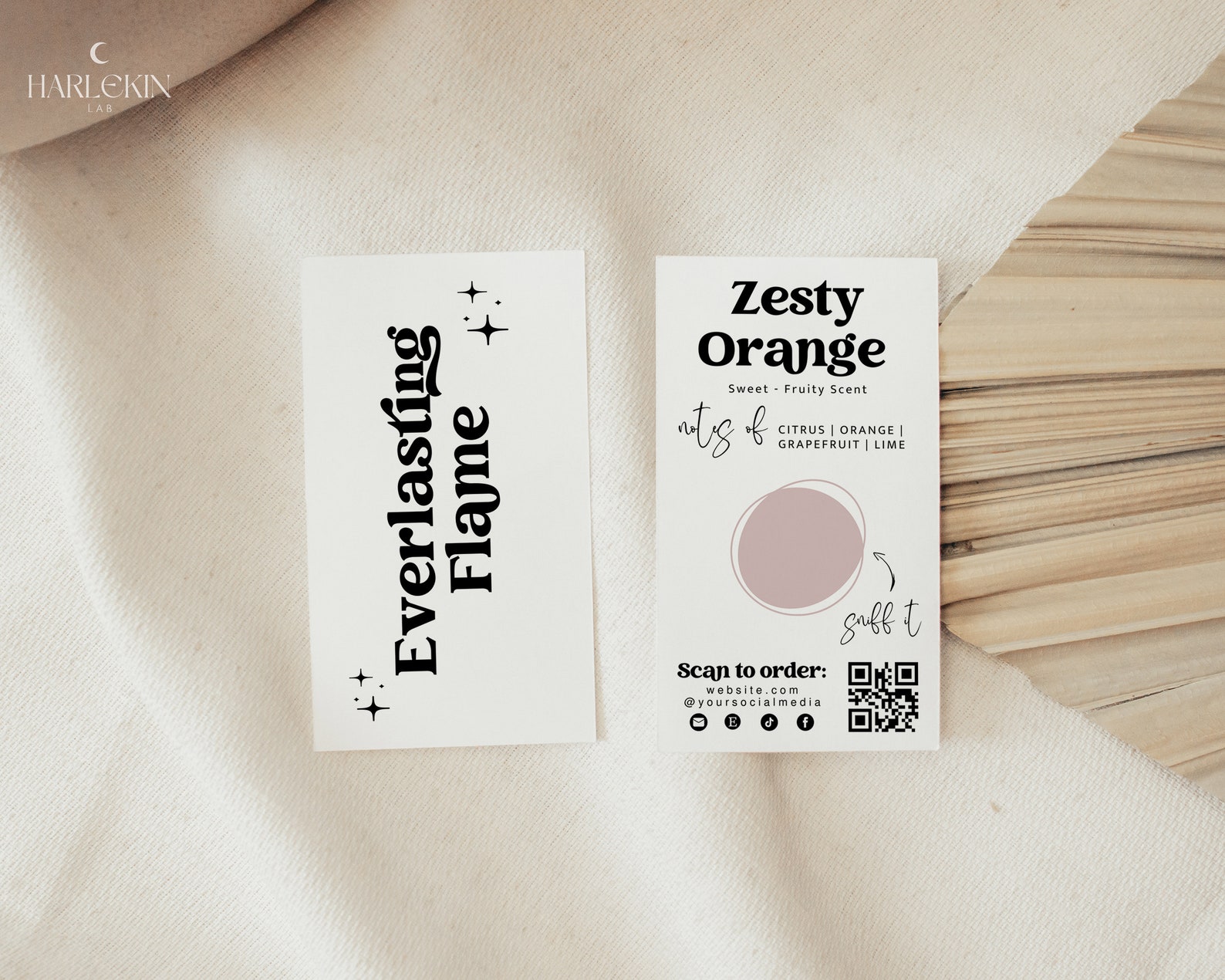 Candle Scent Card Template, Editable Business Tester Card, Wax Melt ...