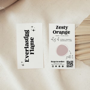 Candle Scent Card Template, Editable Business Tester Card, Wax Melt ...